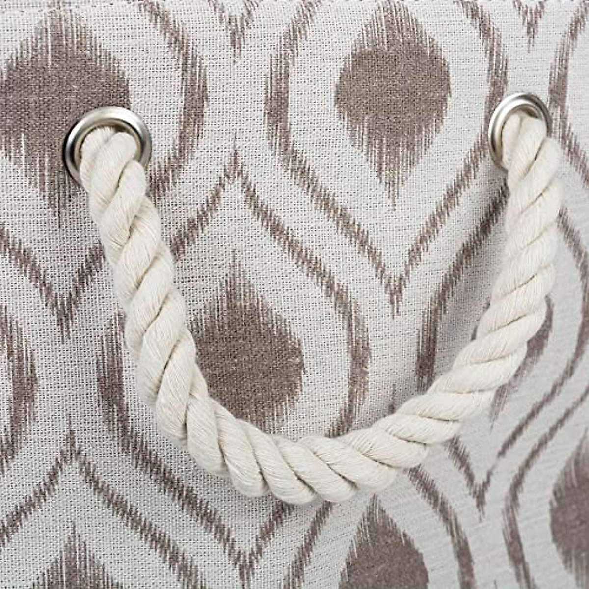 DII Polyester Container with Handles, Ikat Storage Bin, Large, Stone