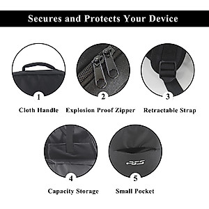 Gaming Console Backpack for , Nylon Fabric Shockproof Waterproof Travel Carrying Case, Travel Case for Headset and Game Accessories