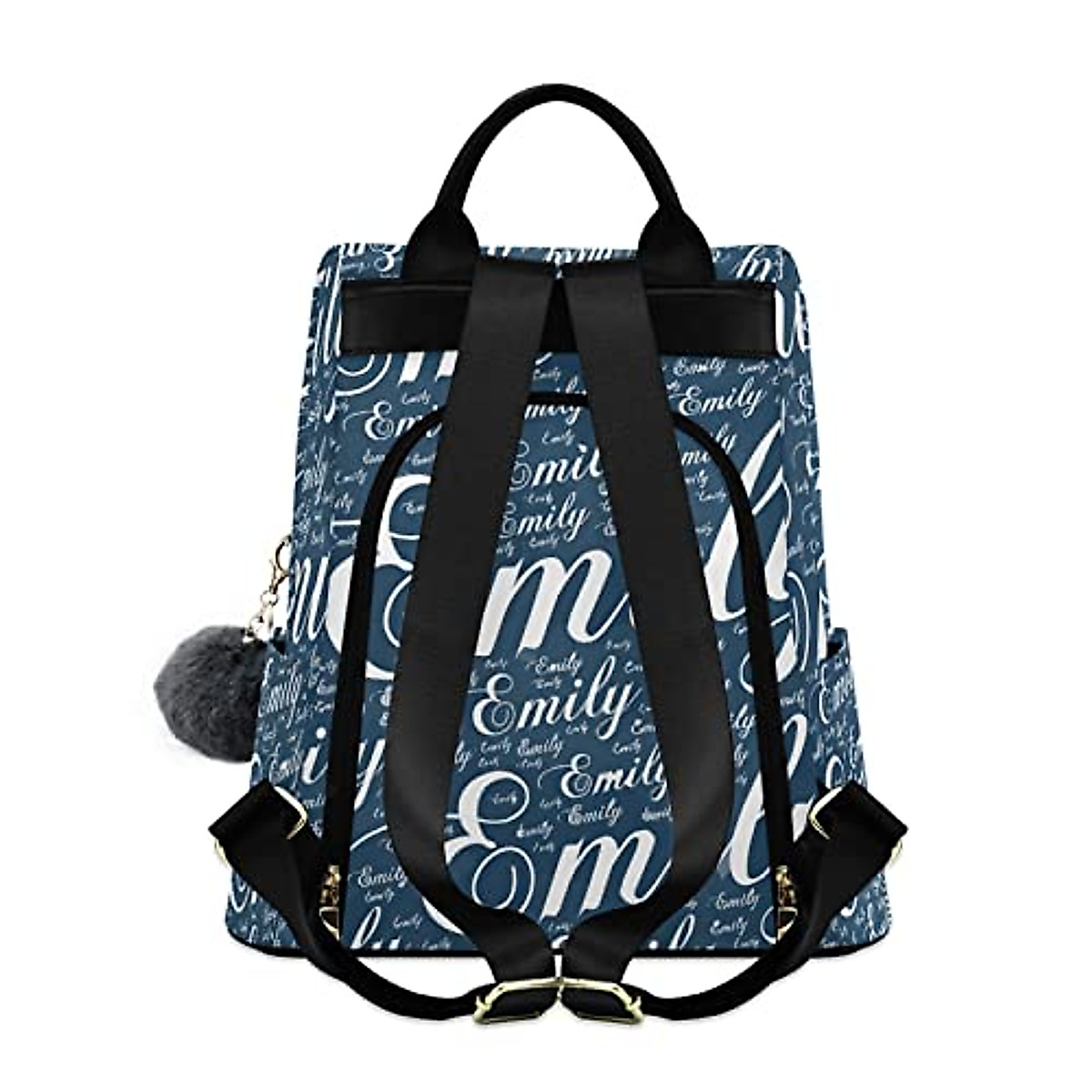 Sinestour Navy Blue Custom Backpack Purse for Women Girls Personalized Anti Theft Backpack Fashion Back Pack Ladies Travel Backpack Shoulder Bag Bookbag for Travel School Shopping