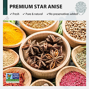 Soeos Star Anise, Anise Seeds, Whole Chinese Star Anise Pods for Baking and Tea, Star Anise Whole, 4 oz