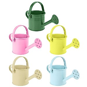 Hemoton Metal Watering Can, 5pcs Simple Kids Watering Can, Children Garden Watering Bucket Iron Watering Tin Can Sprinkling Kettle for Garden Plants Flower 5.9x2.95x2.95 in (Mixed Color)