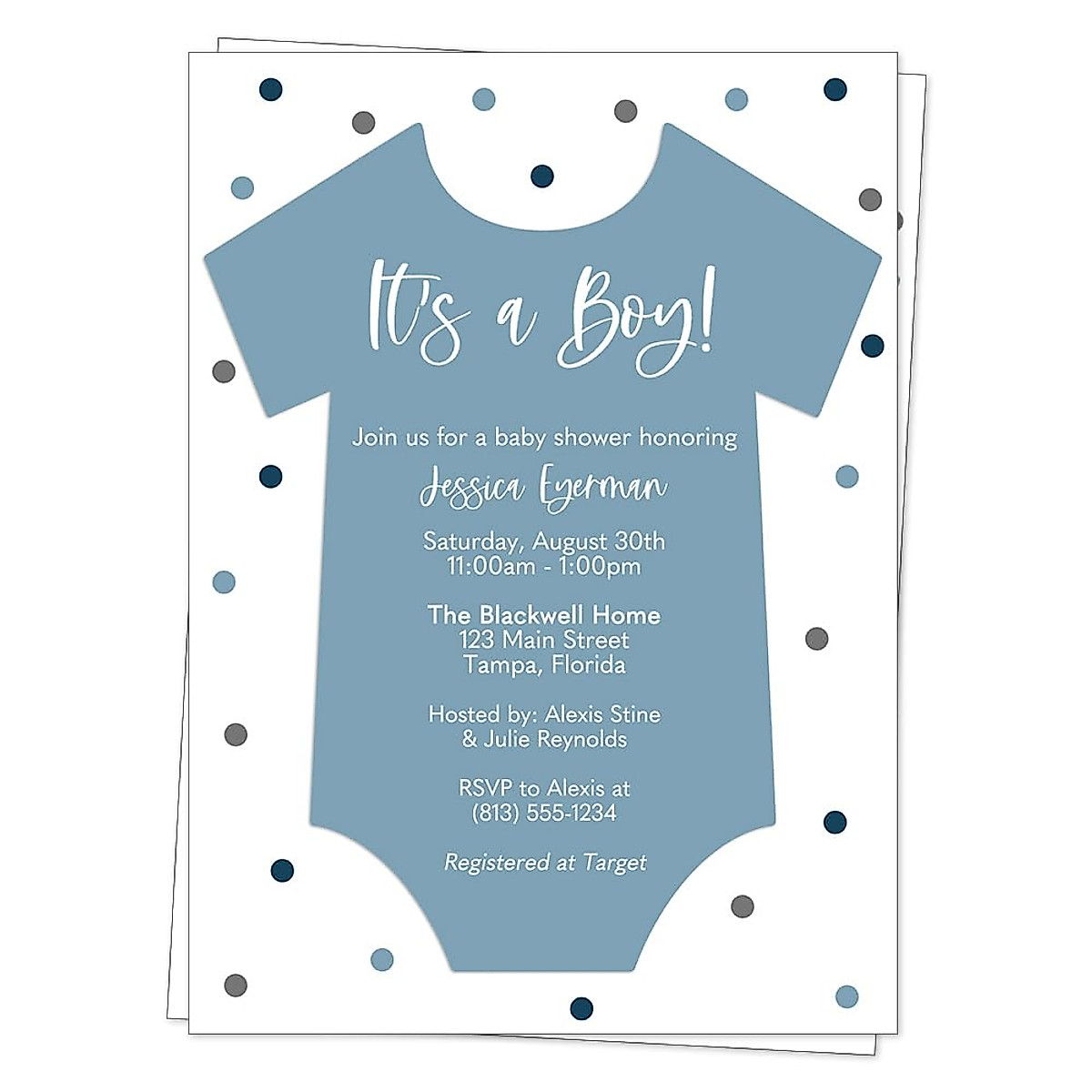 Customizable Baby Shower Invitations for Boy Bodysuit Invites (12 Count)