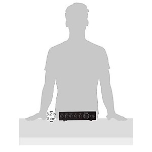 Monoprice Commercial Audio 3 Channel 60 Watt 100/70V Mixer Amp - Three Mic Inputs, Bass, Treble, and Volume Controls, Black