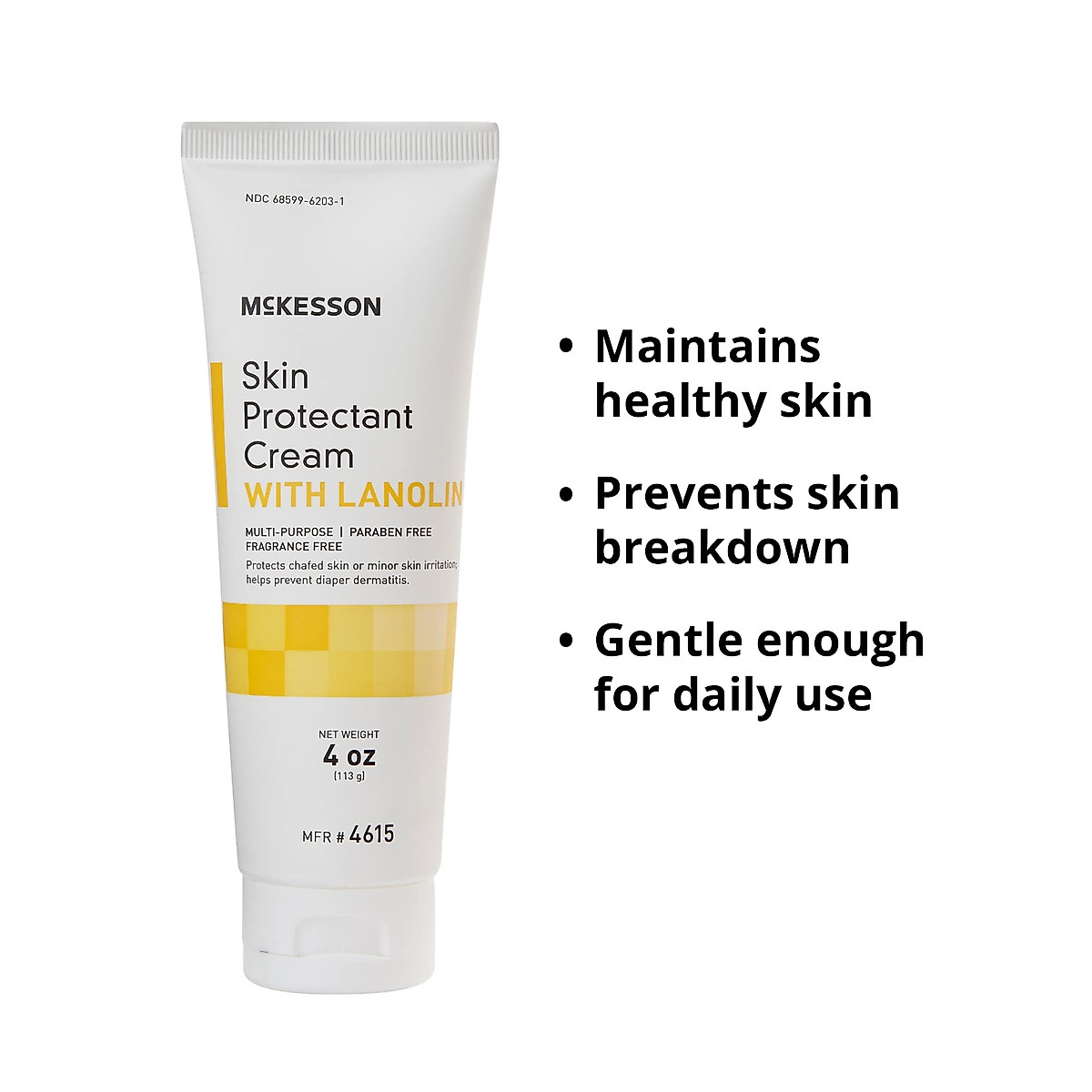 McKesson Skin Protectant Cream with Lanolin, Paraben and Fragrance Free, Unscented, 4 oz, 1 Count