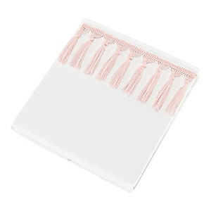 Sweet Jojo Designs Boho Bohemian Foldable Fabric Storage Cube Bins Boxes Organizer Toys Kids Baby Children - Set of 2 - Blush Pink White Farmhouse Shabby Chic Designer Modern Minimalist Tassel Macrame