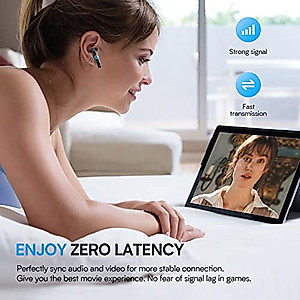 Lasuney T72 True Wireless Earbuds, IPX7 Waterproof Bluetooth Earbuds, 30H Cyclic Playtime Headphones with Charging Case and mic for iPhone Android, in-Ear Stereo Earphones Headset for Sport