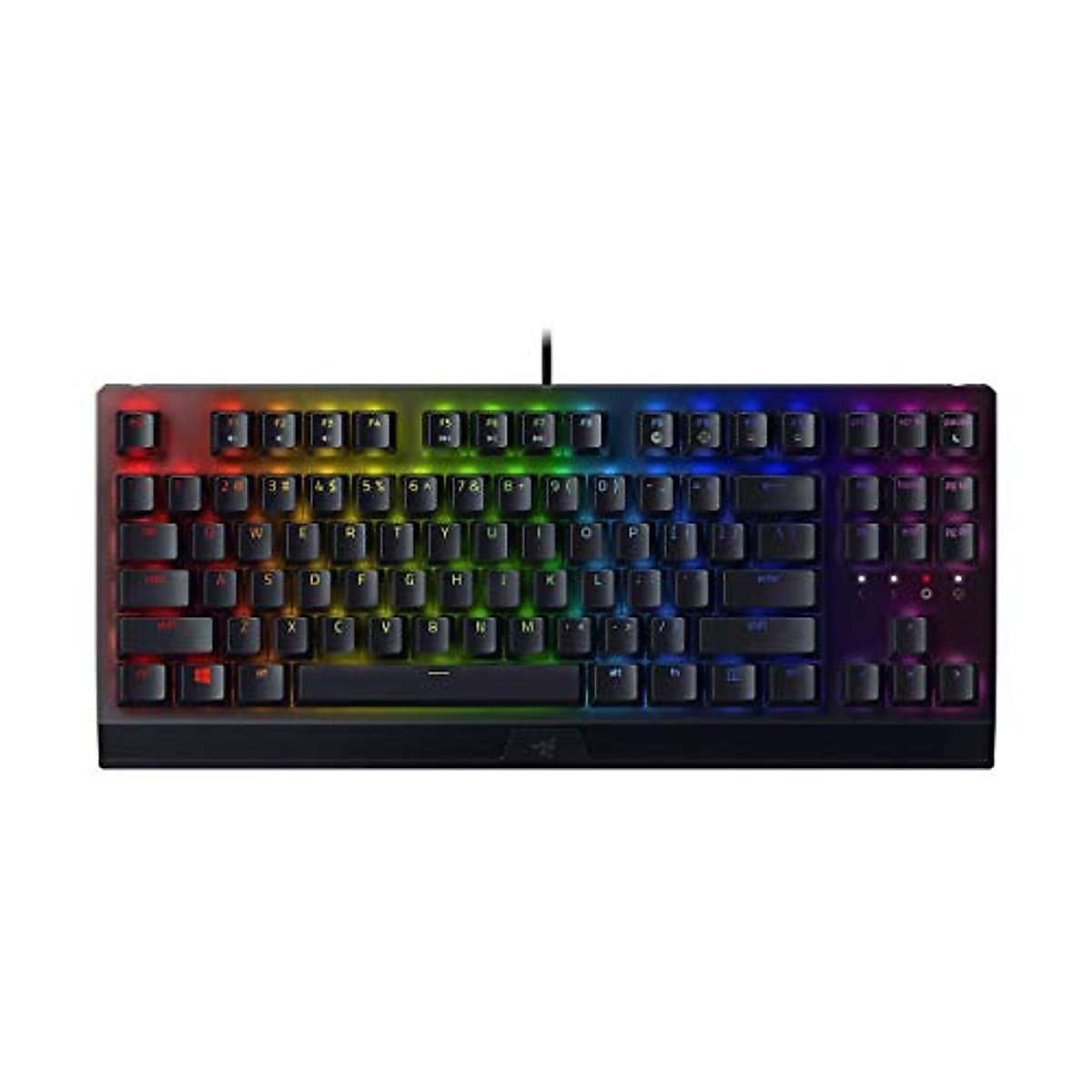 Razer BlackWidow V3 Tenkeyless Mechanical Gaming Keyboard: Razer Mechanical Switches - Chroma RGB Lighting - Compact Form Factor - Programmable Macro Functionality - USB Passthrough (Renewed)