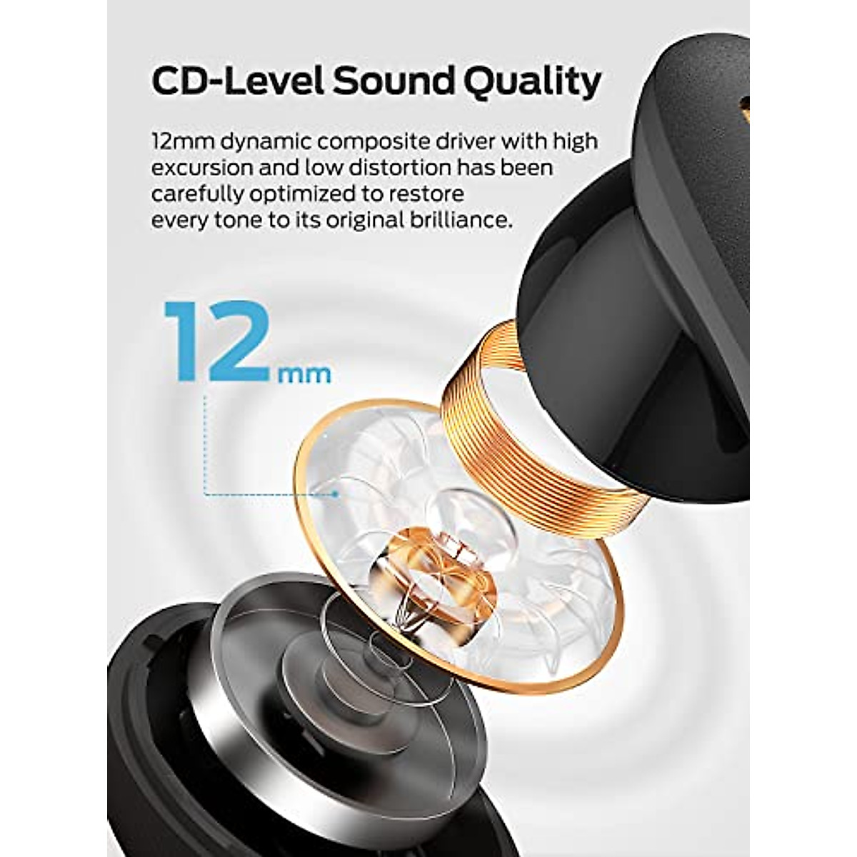 Monster Clarity 108 ANC Active Noise Cancelling Earbuds Bluetooth 5.2 Wireless Earphones with 4 Built-in Microphones, 30H Long Playtime Deep Bass Fast Charging Cordless Hands Free Clear Call