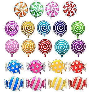 42 pcs 18" Sweet Candy Balloons, Round Lollipop Balloon, Birthday Wedding Party Balloons, Party Supplies