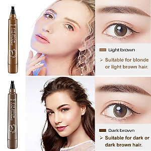 Liquid Eyebrow Pen - Upgrade Eyebrow Pencil TattooPen, Eyebrow Makeu, Long Lasting, Waterproof and Smudge-proof (Dark brown#2)
