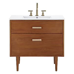 Modway Cassia 36" Bathroom Vanity, 36 Inch, Natural White