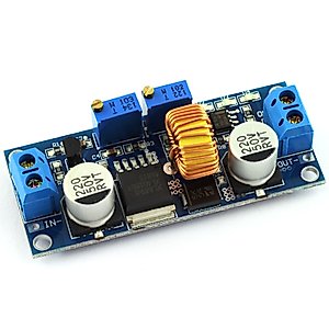 DZS Elec DC-DC Step-Down Constant Current Regulator Module 4-38v Input to 1.25-36v Output Adjustable Large Power 5A 75W Converter for Charging or LED Driver Module