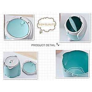 ESD HSDMYSH Mini Desktop Trash Can Mini Desk Garbage Can for Office Desktop Coffee Table Kitchen Bunny Cute Garbage Can Small Table Trash Can Shake Cover Bucket Small Paper Basket