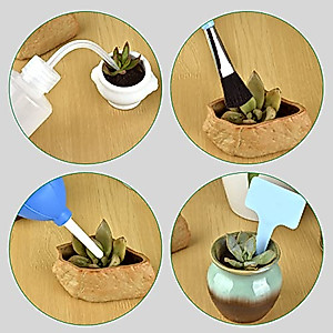 excvalues 23 Pcs Succulent Tools, Mini Garden Tools0001 Set, Miniature Succulent Hand Tools with Plant Potting Tarp Mat, Transplanting Tool Kit for Indoor Outdoor Mini Fairy Garden Plant Care (Blue)