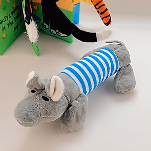 YASREKUYI 3PCS pet Dog cat Plush Cartoon Embroidery bite Resistant Decompression Duck Piglet Elephant Cute Vocal Toy Supplies