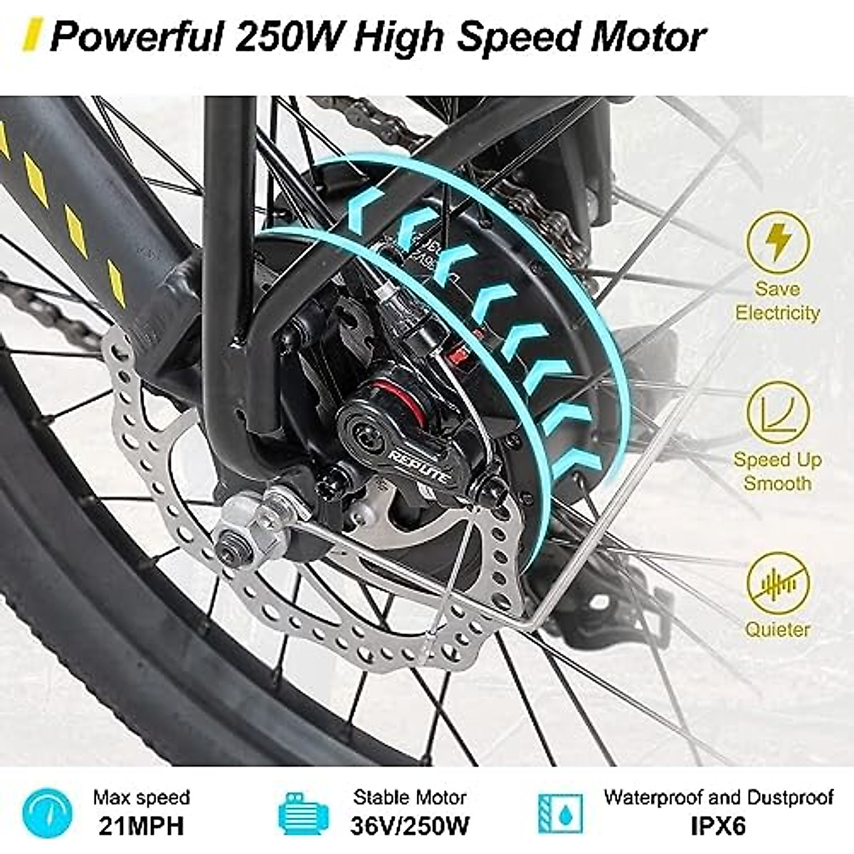 HILAND ROCKSHARK 20 inch Folding Electric Bike for Adults,Electirc Bicycle with 250W Motor,36V 7.8AH Removable Battery Shimano 7-Speed Electric Foldable Bicycles, Urban Ebike for Men Women