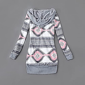 joysale Coat Hooded Fleece Coat For Women Fashion Print Long Sleeve Plush Jacket Fall Winter Warm Pocket Coat Motorcycle Jacket Women