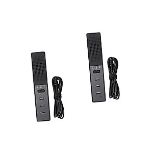 KOMBIUDA 2 Pcs Mini Stereo USB Microphone Mini Audio Conference Microphone Speaker with 3 USB Interface Computer Speakers for Desktop Computer Microphone Laptop Office Household Abs
