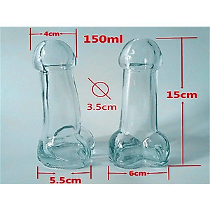 Bar Parties Glass Cocktail Cups, Funny Penis Cocktails Shot Cup Whisky Wine Sex Crystal Bottle Spirit Shot Glass for Bachelor Bachelorette Parties Gift Bottle