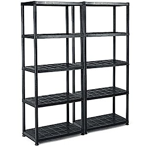 HKYH 2 PCS 5-Tier Storage Shelves Freestanding Heavy Duty Rack 33.5" L X 16" W X 73" H Generic Storagerack Closet organizers and storage Organization and storage Storage shelves Closet storage Book