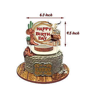 58 PCS Cowboy Birthday Party Decoration Western Cowboy Theme Birthday Decorations Cowboy Happy Birthday Banner Balloons Cake Cupcake Toppers Western Party Supplies Kit for Boys Western Theme Party