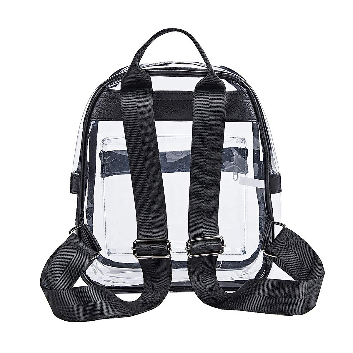 Mini Clear Backpack,Stadium Approved Clear Backpack with Front Accessory Pocket, Heavy Duty See Through Backpack for Festivals, Concerts,Sporting Events