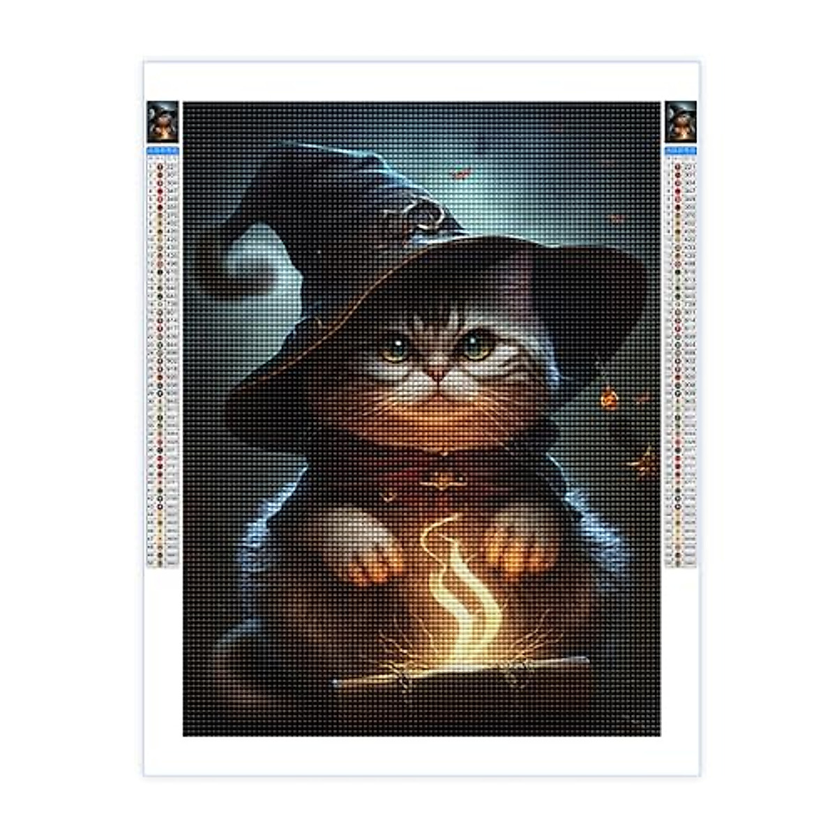 Diamond Painting Kits for Adults,Beautiful Cat Wizard 5D DIY Diamond Art Kits Full Drill Diamond for Gift Wall Decor Gem Arts Cute Cat 8 * 12inch