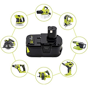 VIRSHX BATT 2Pack 18V 6.0Ah Battery Replacement Compatible with Ryobi 18V Lithium-ion Battery P102 P103 P105 P107 P108 P109 Cordless Tool Battery