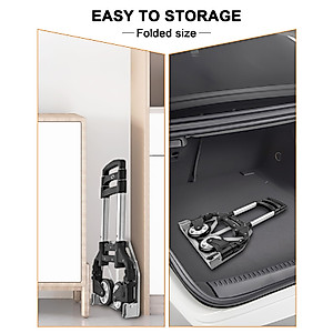 Folding Hand Truck, Dolly Cart with Wheels Foldable, Lightweight Aluminum Luggage Cart Portable Collapsible Trolly for Utility Cart, Hand Trucks for Moving Travel Shopping Airport Office