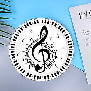 Musical Notes Party Supplies and Decorations,Include Musical Social Media Plates,Napkins,Music Notes Tablecloth,for Kids Music Theme Birthday Party Bridal Wedding Baby Shower Decor(16 Guests )