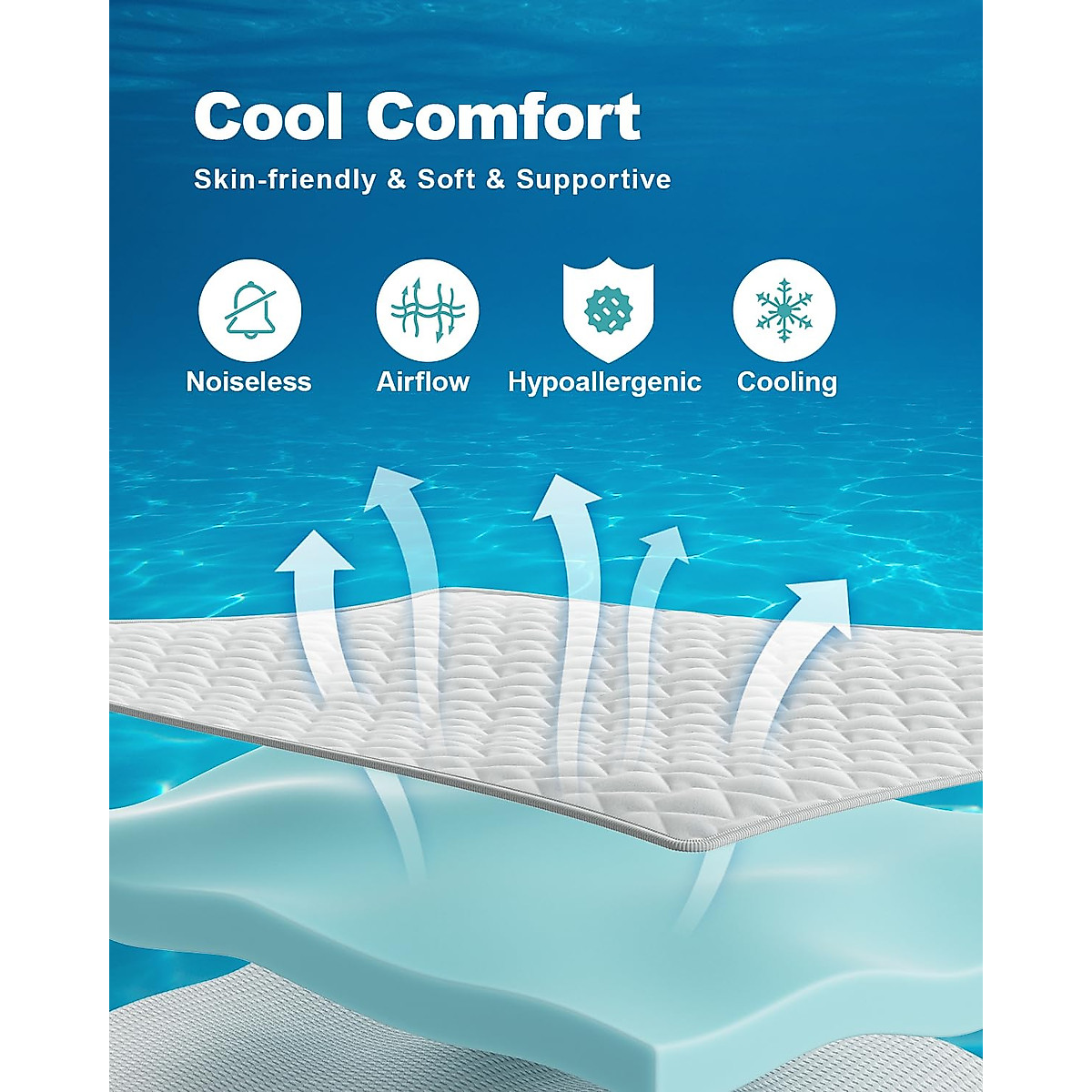 3 Inch Gel Memory Foam Mattress Topper Twin 99x190 cm, Japanese Floor Futon Mattress with Removable Knitted Cotton Cover for Back Pain Pressure Relief, CertiPUR-US and Oeko-TEX Certified, White