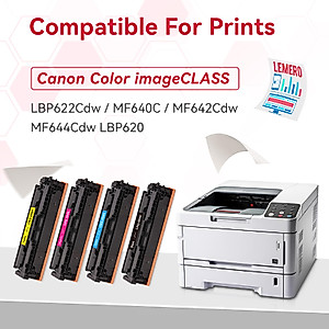 LEMERO 054H 054 Compatible Toner Cartridge Replacement for Canon 054H 054 CRG-054 High Yield to use with Color ImageCLASS MF642Cdw MF644Cdw MF640C MF641Cw LBP622Cdw LBP620 (Black/Cyan/Magenta/Yellow)