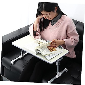 USHOBE 1pc Adjustable Computer Desk Desktop Bookcase Metal Tray Couch Tray Mini Size Breakfast Tray Foldable Bed Desk Stand up Office Wooden Desk Office Table Student Study Table The Bed