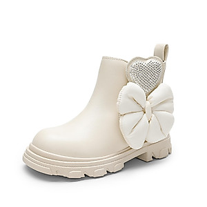 DREAM PAIRS Girls Chelsea Boots Side Zipper Lug Sole Ankle Booties Toddler/Little Kid/Big Kid,Size 12 Little Kid,Beige,SDBO2301K