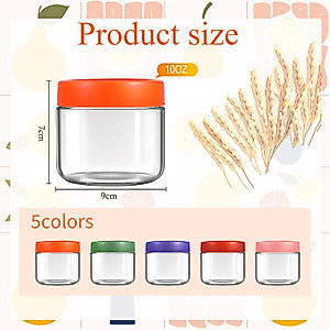 Hsei Overnight Oats Jars 10 oz Glass jar with Screw lid, Mason Oatmeal Jar Wide Mouth Airlight Jar Meal Prep Containers for Breakfast Yogurt Fruit Pudding (10)