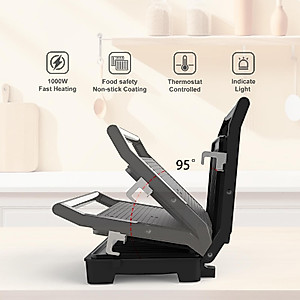 MUBENLIFE,Panini Press,Sandwich Press,Pnini Grill,Electric Indoor Grill,Perfect for Grilling Sandwich,Steak,Burger,Panini,Sausage,Non-Stick, Auto Temperature, 2 Slice, Mini Size