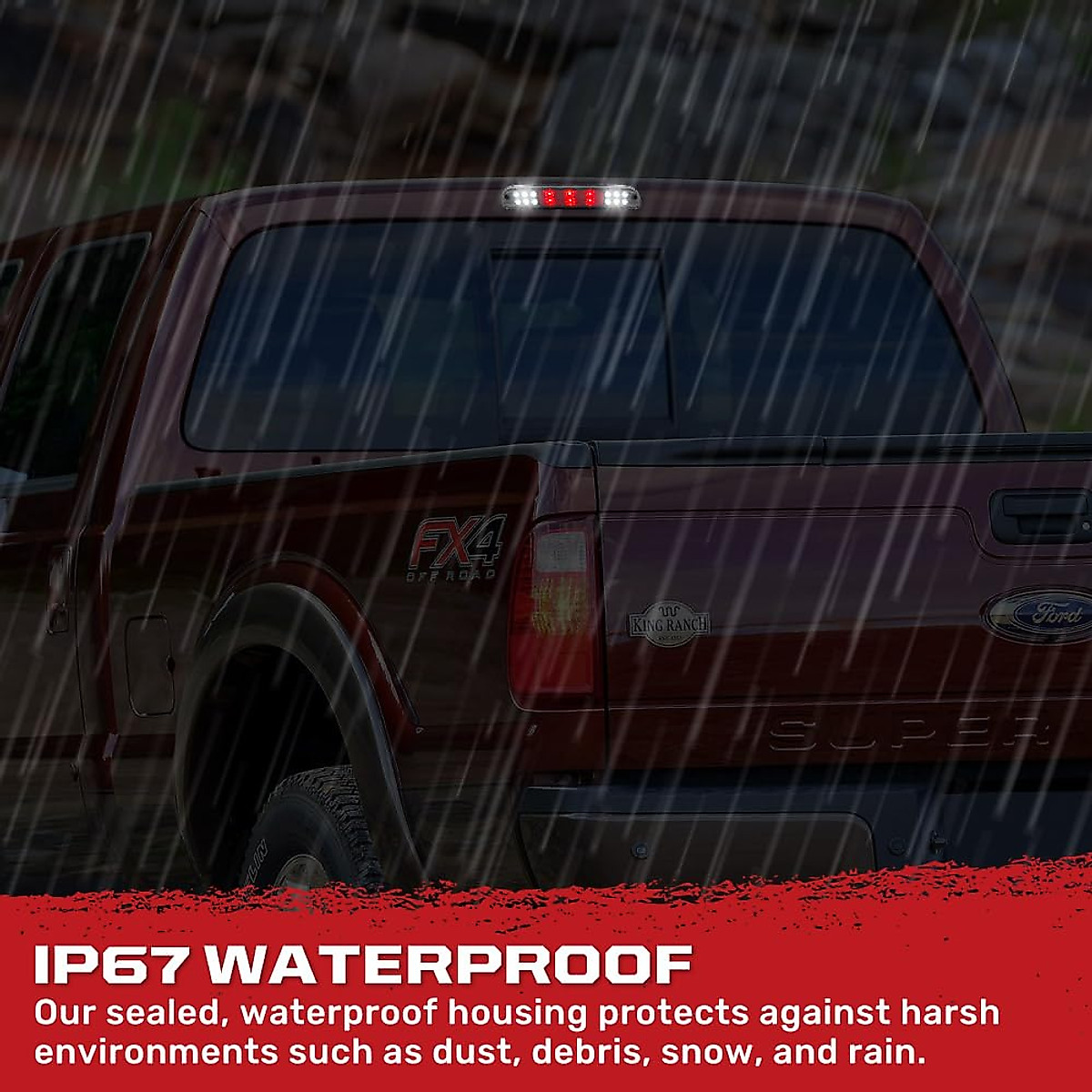 Recon 264116BK LED Third Brake Light Kit 1999-2006 Ford F250HD/F350/F450/F550 Super Duty & 1995-2003 Ranger - Smoked Lens