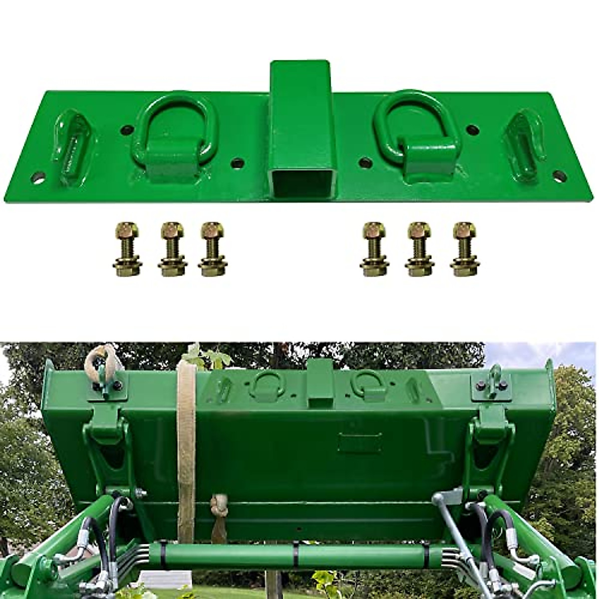 ANISUN John Deere Tractor Bucket Hooks Bolt On Grab Hook Fit for John Deere 1025R 2032R 3320 2520 3020e Loader Bucket Hooks