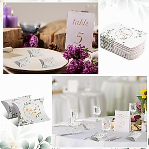 Haomian 100 PCS 4.5Inch x 3.5Inch Kraft Paper Pillow Gift Boxes Candy Treat Gift Box Wedding Party Favor Boxes Sweet Bags Thank You Box for Wedding Bridal Shower Baby Shower Birthday Party Supplies