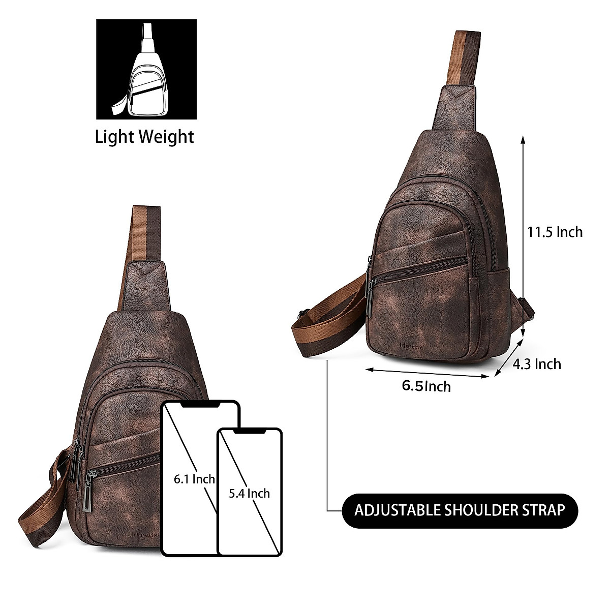 Mroede Sling Bag Crossbody Bags for Women Cross Body Bag Fanny Packs Chest Bags Sling Purses for Travel Shopping