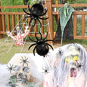 4 PCS Halloween Spider Balloons,Black Spider Foil Balloons,3D Realistic Black Spiders Balloon,Halloween Balloons for Halloween Decoration Day of Death New Year Birthday Spooky Party