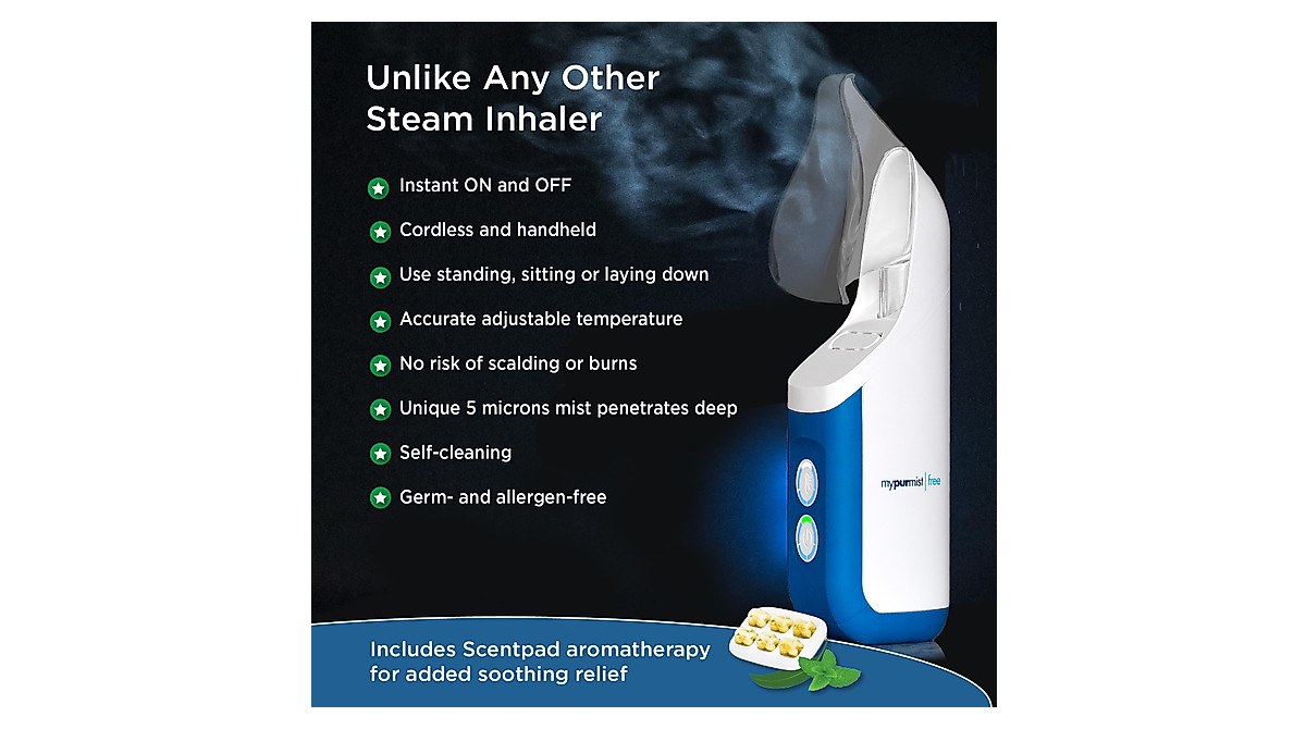 Mypurmist Cordless Steam Inhaler for Sinus Relief
