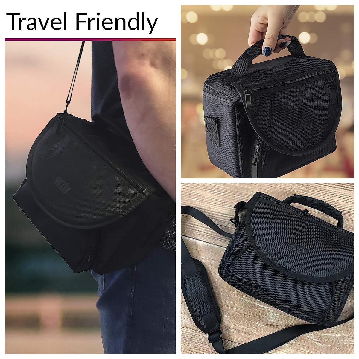 Orzly Carry Bag for Google Stadia - Multiplayer Pro-Travel Case - Features Storage Compartments & Pockets - Plus Handle & Strap for Portability - Fits Two Stadia Controllers, Chromecast & Cables etc