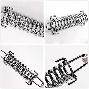 ZICRIC Tent Spring Buckle, 4Pcs Damping Spring Sunshade Heavy Duty Stainless Steel Awning Rope Tensioner Spring Camping Beach Tent Rope Tensioner Tent for Outdoor Camping Dog Training