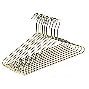 Quality Gold Modern Extra Heavy Duty Metal Hangers – Clothing Thin Compact Hanger – Coated Metal Hangers for Wardrobe – Shirt Pants Slim Hanger - 10 Pack