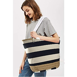 MeliMe large Beach Bag for Women Straw Beach Bags and Totes with Zipper for Pool Gym Travel Daily Tote Bag