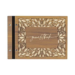 Wooden Wedding Guest Book | Beautiful Wedding Guestbook, Baby Shower, Wedding Favors for Guests | Rustic Wedding Planner & Registry, Wedding Decorations for Reception | Photo Book for Polaroid