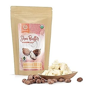 PLANTORIGIN Shea Butter 1 lb | Raw USDA Certified Organic | African Unrefined | Great for Hair, Skin, and your DIY Projects | Soap Making Base, Lip Balm, Stretch Mark Cream.
