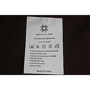 SEW UR LIFE (2 Set Resist Water 3 Big Pockets Waist Server Apron Kitchen Restaurant Bistro Cafe Bar Pub Cake Shop Bakery Unisex Half Aprons for Chef, Baker, Servers, Waitress, Waiter(Black)