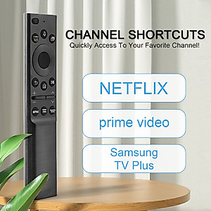 Solar Charging BN59-01357 Voice Remote Control Fit for Samsung Smart TVs, Solar Power RMCSPA1EP1 Remote Compatible with Samsung 2021 Neo LED Smart 4K Ultra HD TV, with 3 Shortcut Buttons